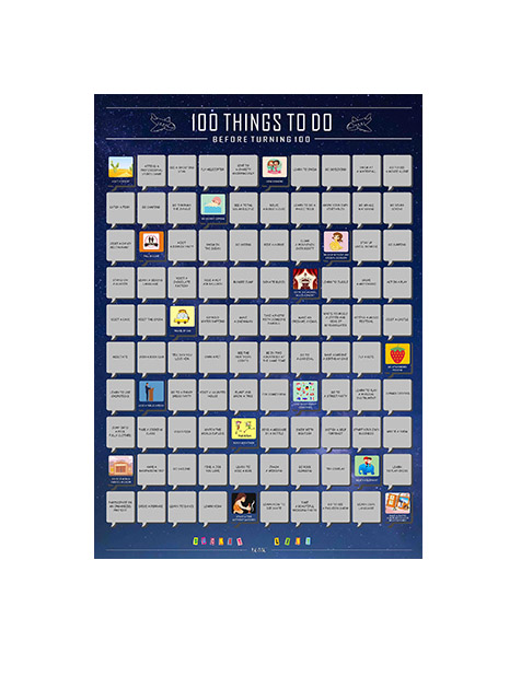 Scratch Off Poster-100 Things To Do | Scratch maps, cork globes and ...
